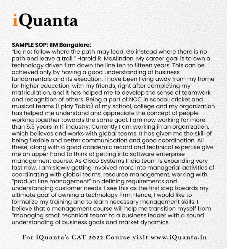 SOP For MBA: Samples SOPs, Effective Tips, Format and Structure ...