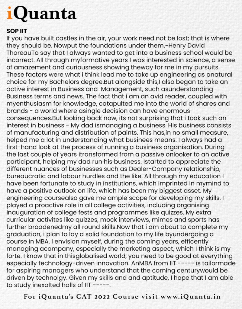 SOP For MBA: Samples SOPs, Effective Tips, Format and Structure ...