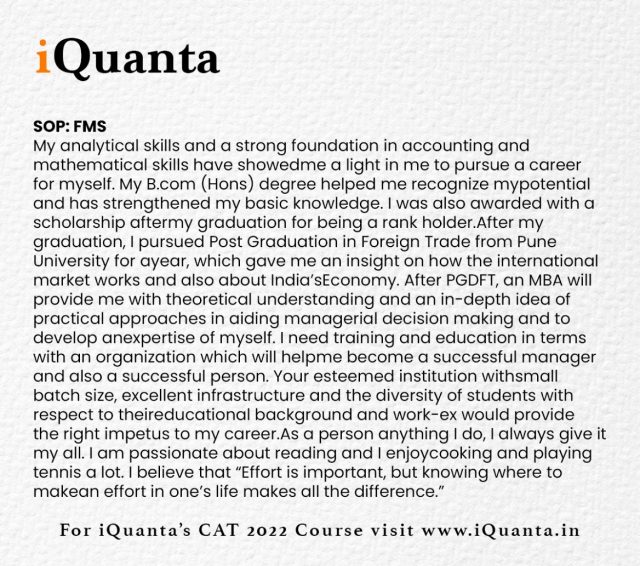 SOP For MBA: Samples SOPs, Effective Tips, Format and Structure ...