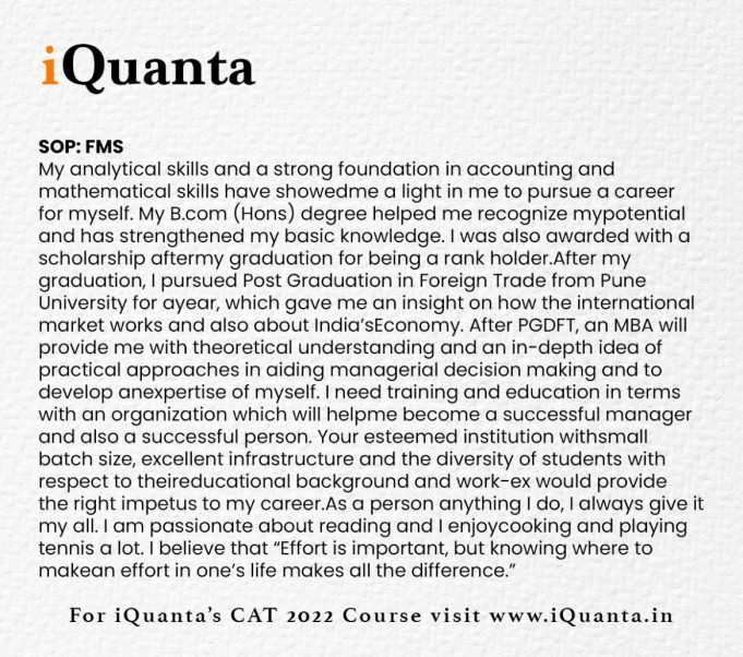 SOP For MBA: Samples SOPs, Effective Tips, Format and Structure ...