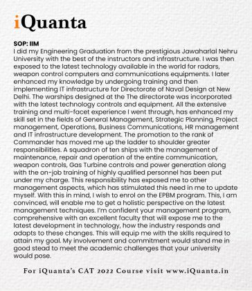 How to Write SOP & Sample SOPs - iQuanta CAT Preparation Blog