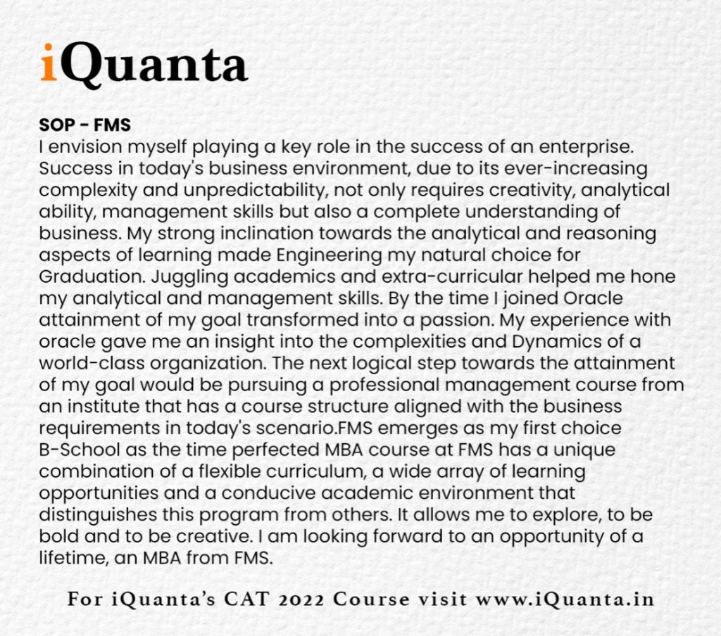 SOP For MBA: Samples SOPs, Effective Tips, Format and Structure ...