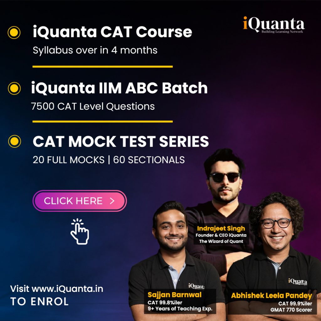 Quant250 By Indra : 250 CAT Relevant QA By iQuanta Founder - iQuanta