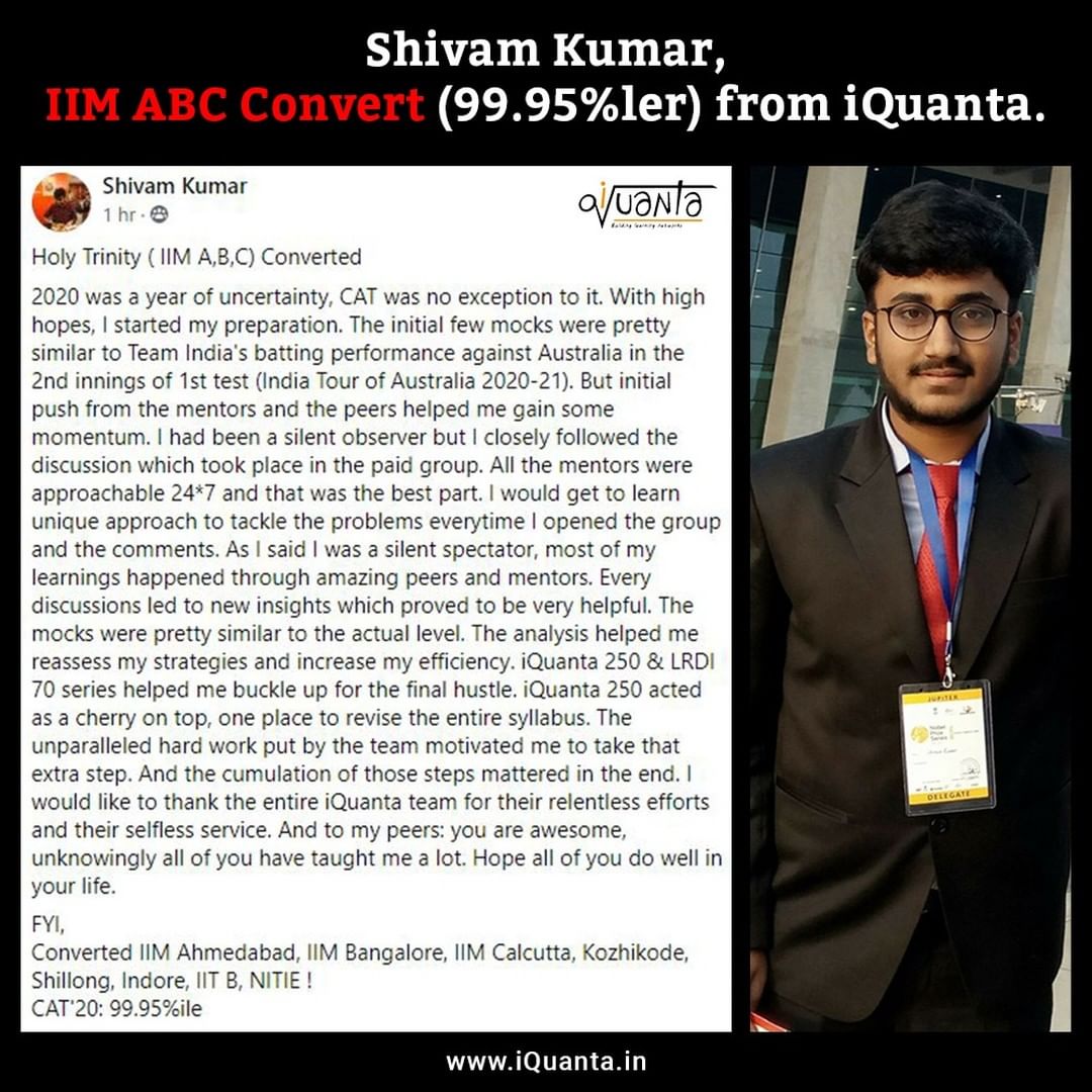 iQuanta CAT Results | iQuanta Toppers Review - iQuanta