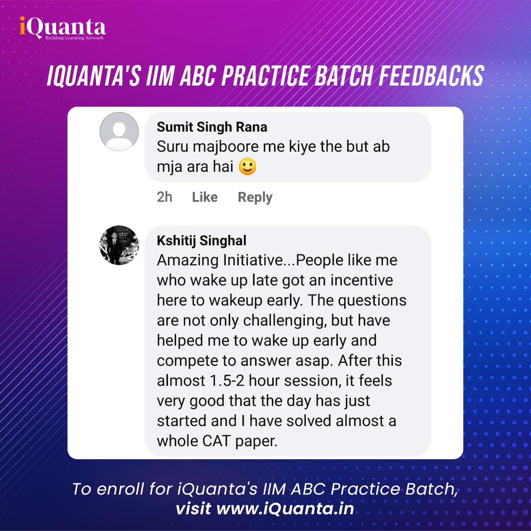 CAT 2022 Crash Course + IIM ABC Practice Batch I iQuanta