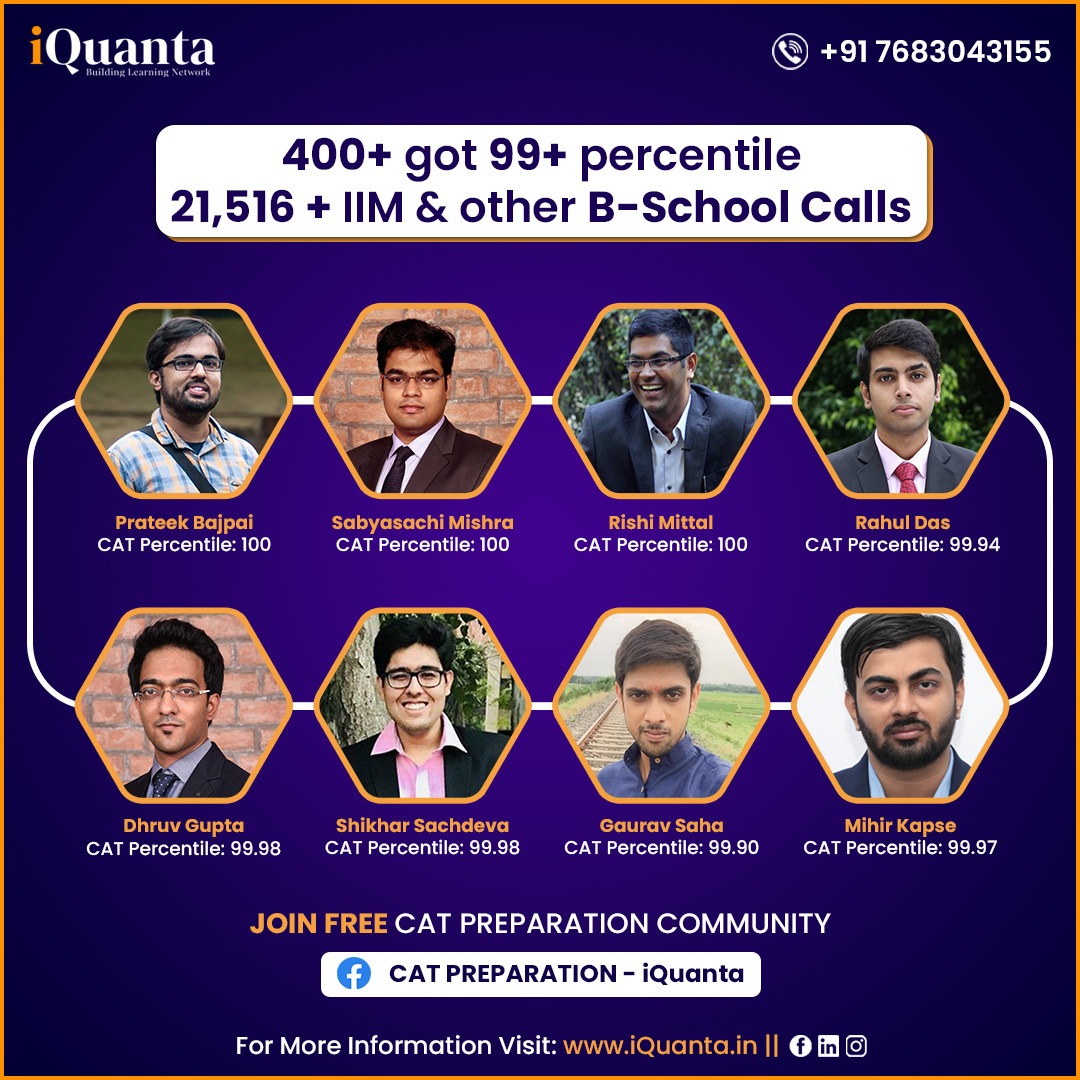CAT 2022 Toppers List From iQuanta : 70+ Score 99%ile - iQuanta