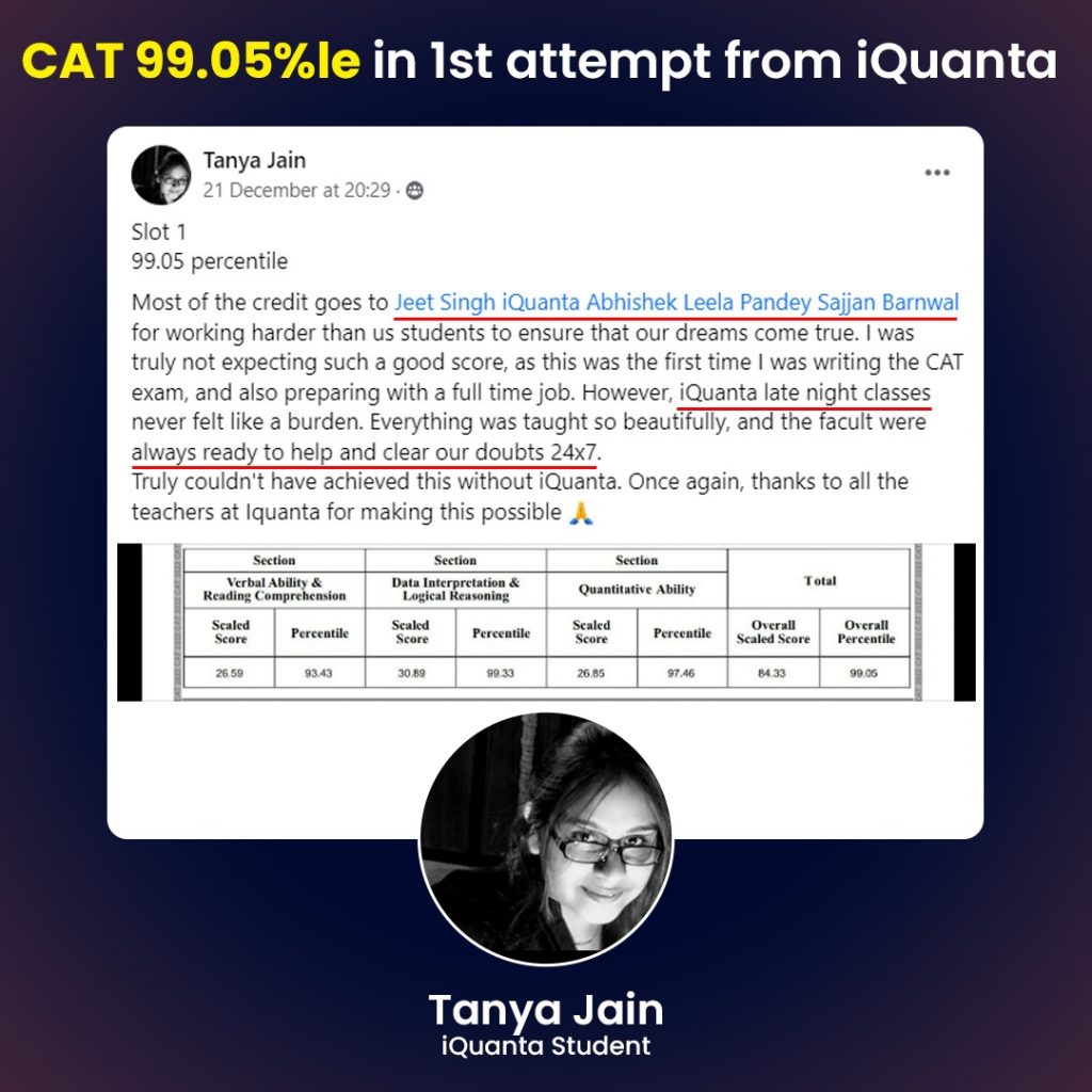 CAT 2022 Toppers List From iQuanta : 70+ Score 99%ile - iQuanta