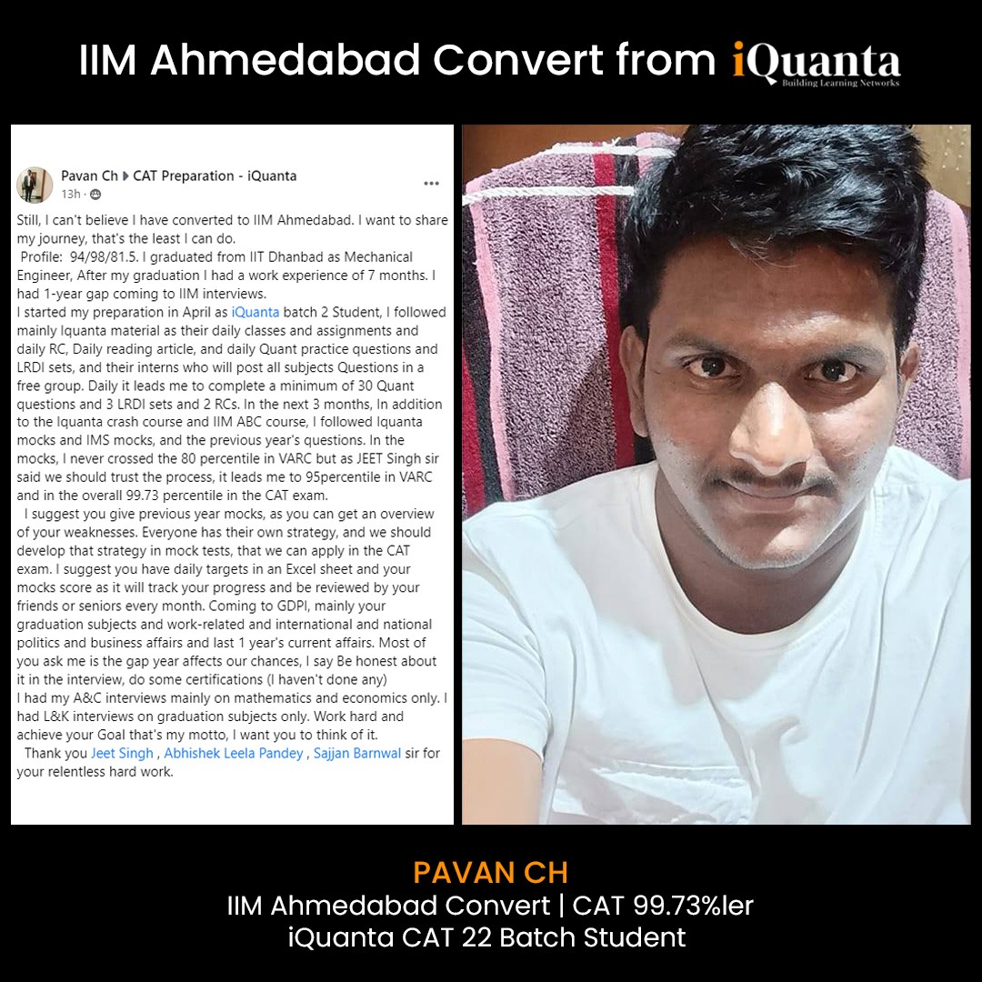 CAT 2022 Toppers List From iQuanta : 70+ Score 99%ile - iQuanta