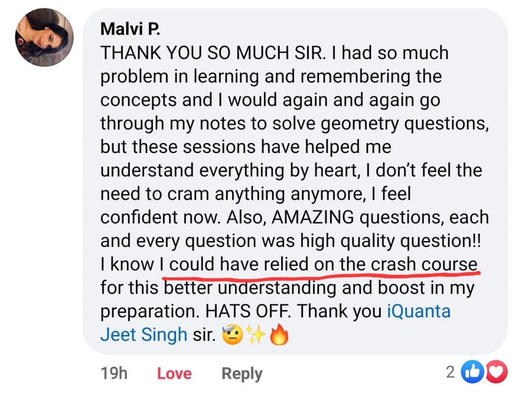 iQuanta CAT Course Feedback by Students (From Last Night) - iQuanta