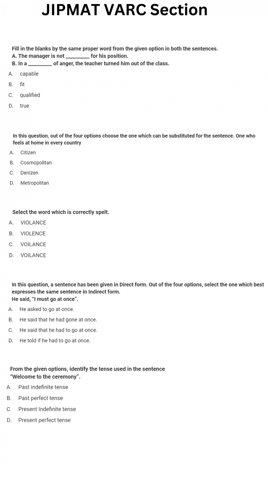 JIPMAT Syllabus 2024 : Section Wise Important Topics - iQuanta