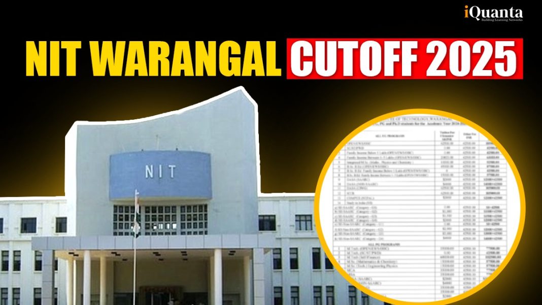 NIT Warangal Cutoff 2025 Out – Check the Category Wise Cutoff for all BTech Programs - iQuanta