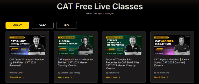 Free Resources for CAT 2025 - iQuanta