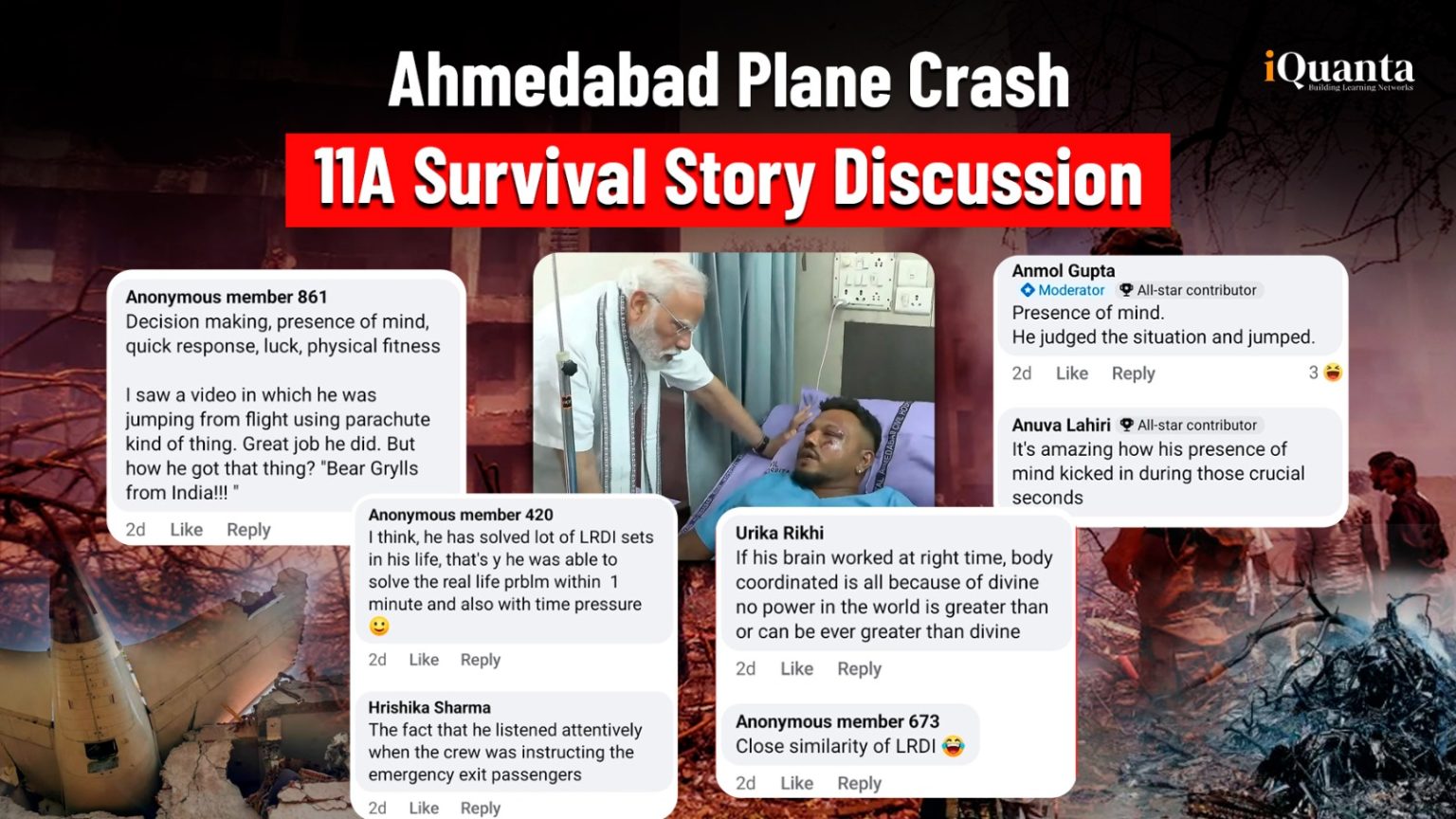Ahmedabad Plane Crash - 11A Survival Story Discussion by Youth - iQuanta