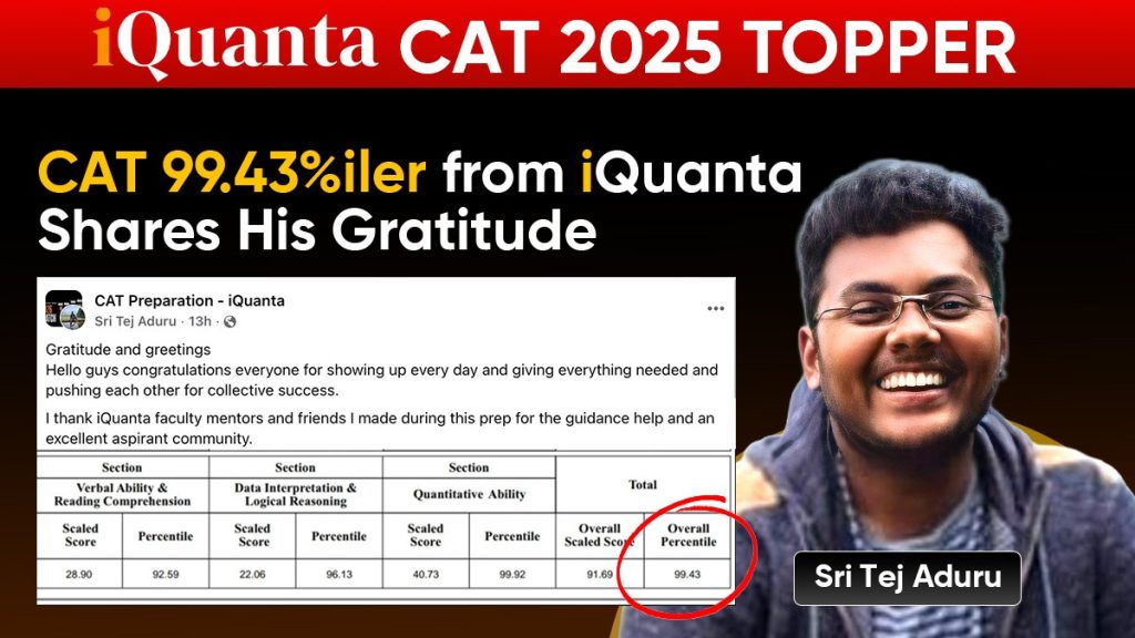 CAT 2025 Topper Scored 99.43%ile - How iQuanta's Dual Pedagogy Was A ...