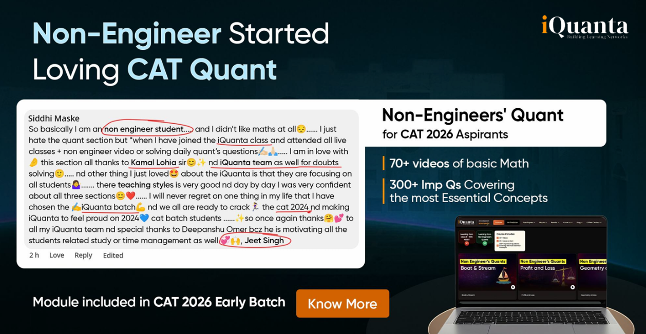 CAT 2026 Course Launched - 11 Months Roadmap for a 99+%ile - iQuanta