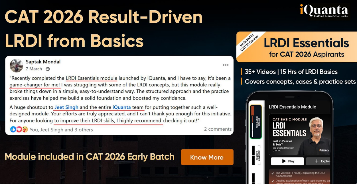 CAT 2026 Course Launched - 11 Months Roadmap for a 99+%ile - iQuanta
